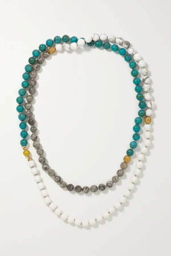 EMILY P. WHEELER Net Sustain Wrap Multi-stone Necklace - Blue