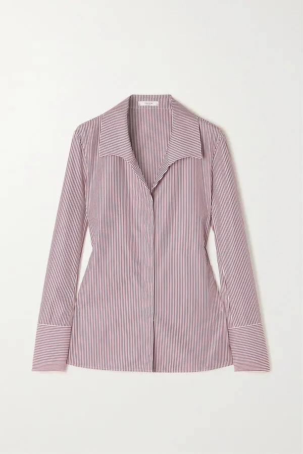 THE ROW Peg Striped Cotton-poplin Shirt