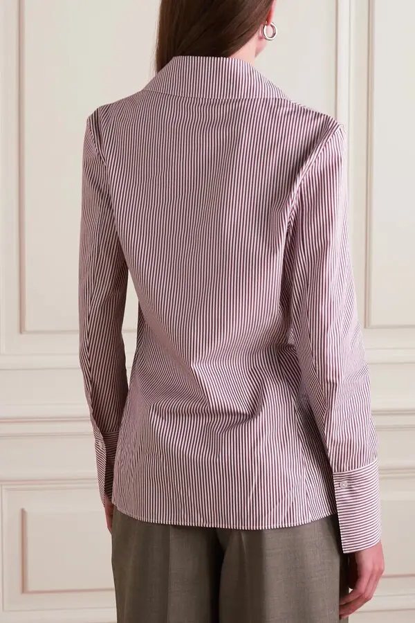 THE ROW Peg Striped Cotton-poplin Shirt