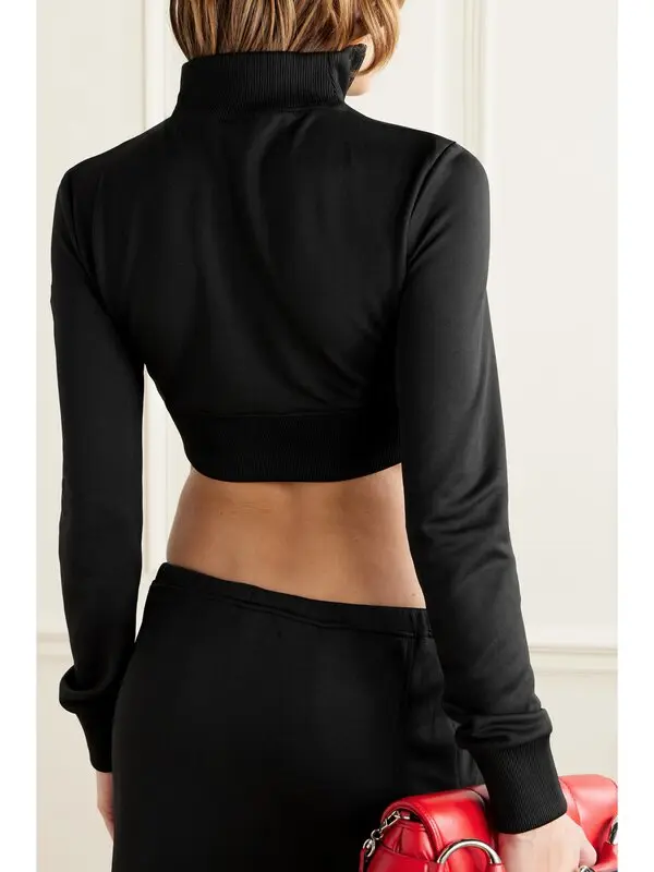 COURREGES Cropped Ribbed Jersey Jacket