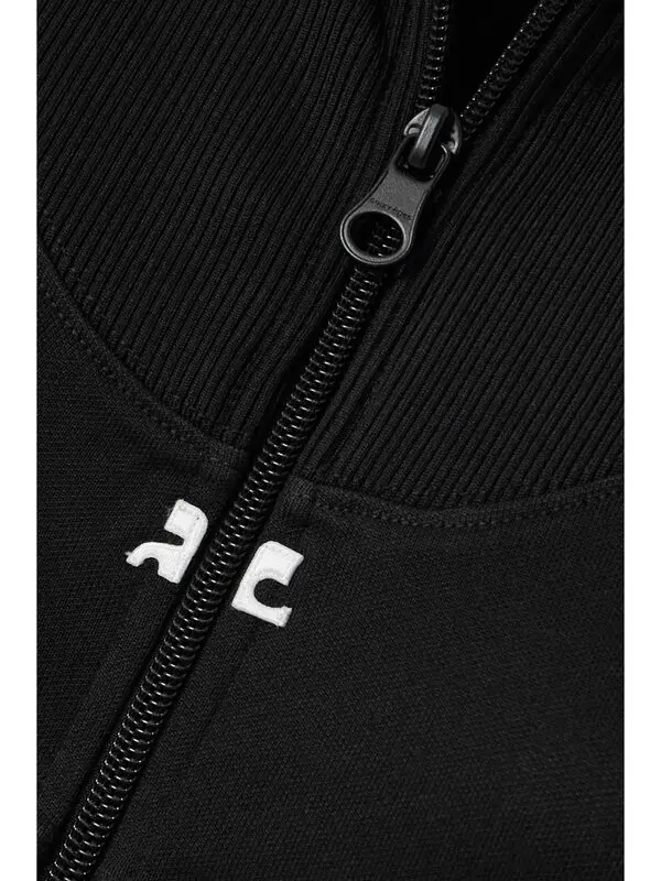 COURREGES Cropped Ribbed Jersey Jacket