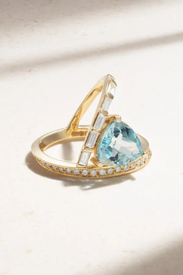 Mateo 14-karat Topaz And Diamond Ring - Gold