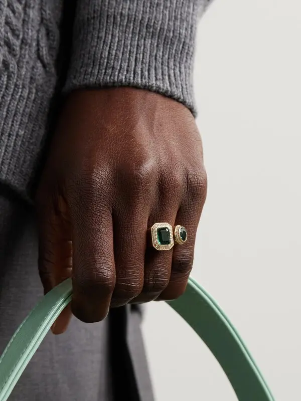 Jacquie Aiche 14-karat Gold, Diamond And Emerald Ring