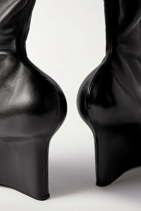 Givenchy Leather Over-the-knee Wedge Boots - Black