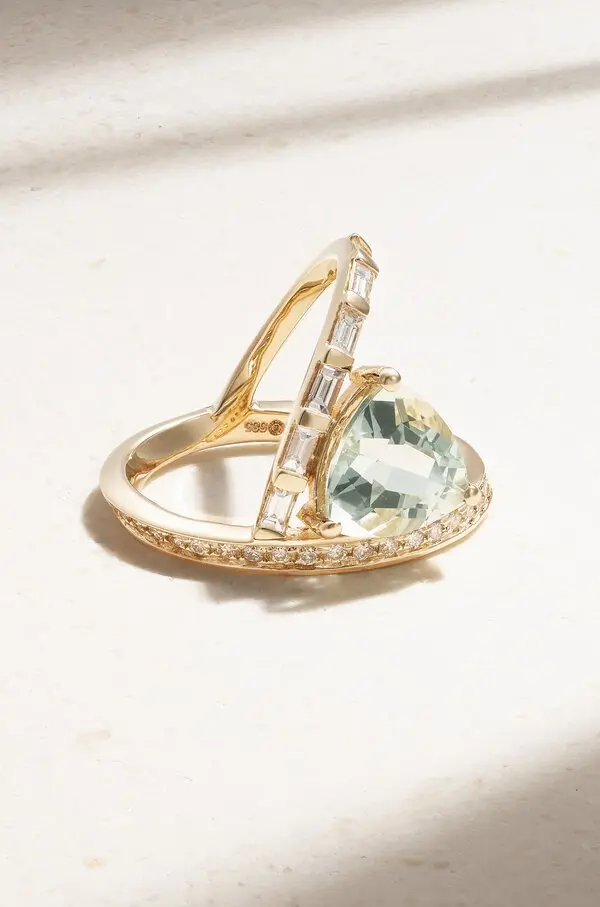 Mateo 14-karat Amethyst And Diamond Ring - Gold
