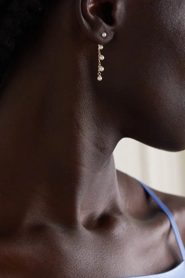 Mizuki Two Way 14-karat Pearl Earrings