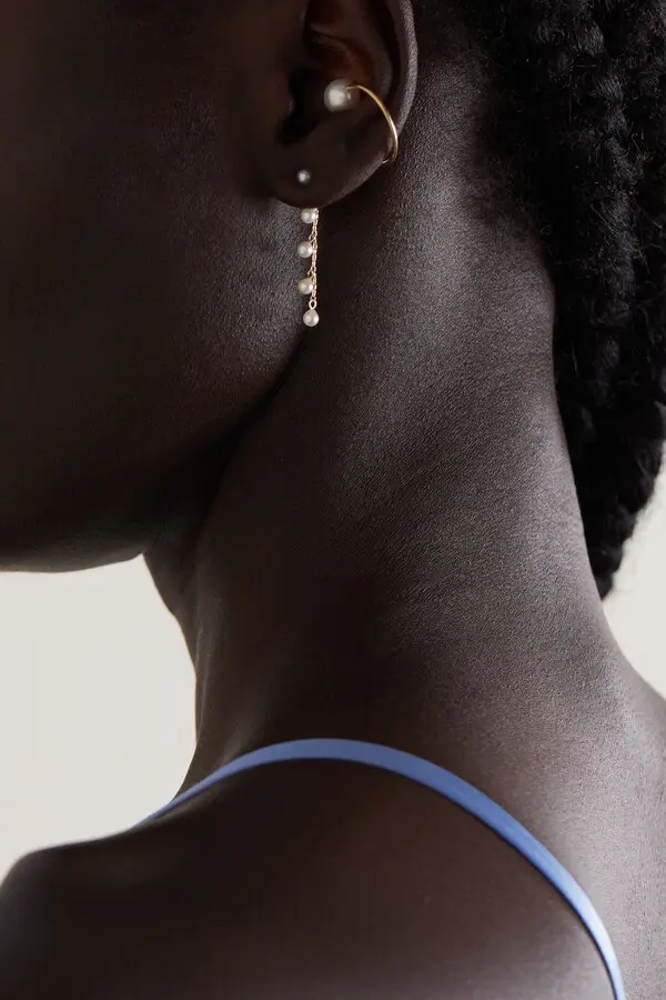 Mizuki Two Way 14-karat Pearl Earrings