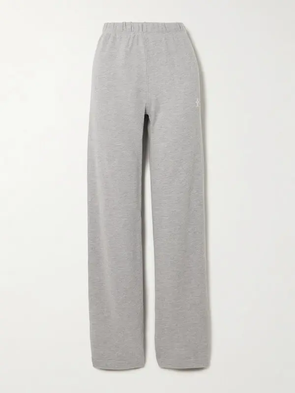 Eterne Embroidered Cotton And Modal-blend Jersey Sweatpants