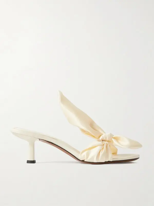 NEOUS Diana Bow-detailed Satin Sandals - Neutrals