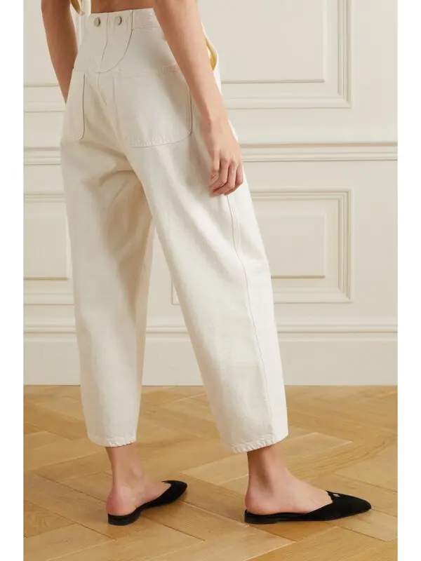 FRAME Cropped Wide-leg Cotton-twill Pants