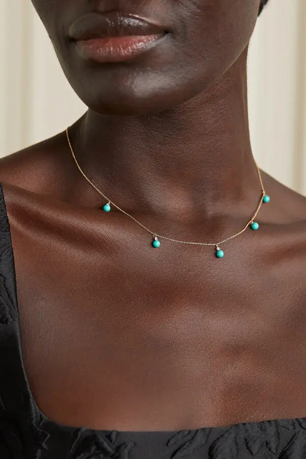 Mateo 14-karat Turquoise And Diamond Necklace