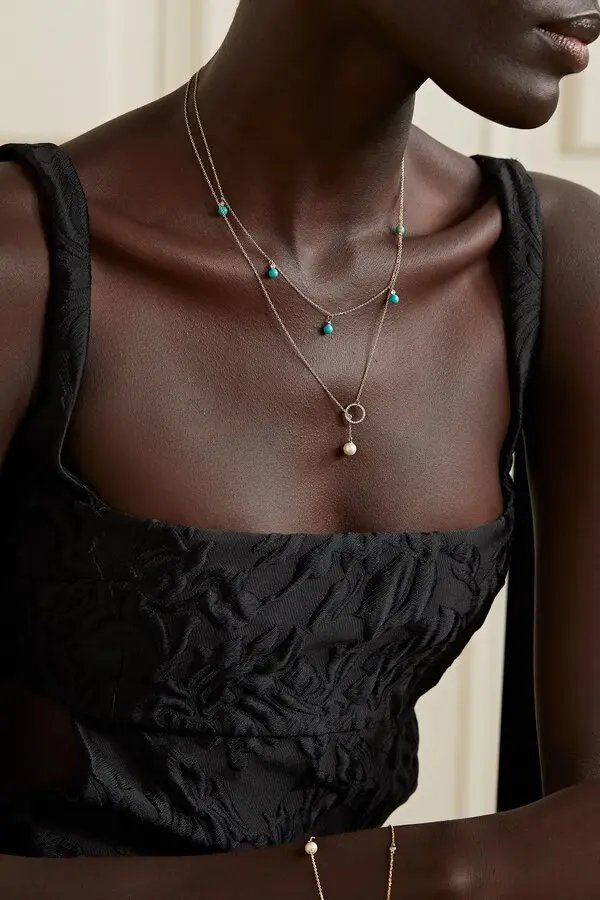 Mateo 14-karat Turquoise And Diamond Necklace