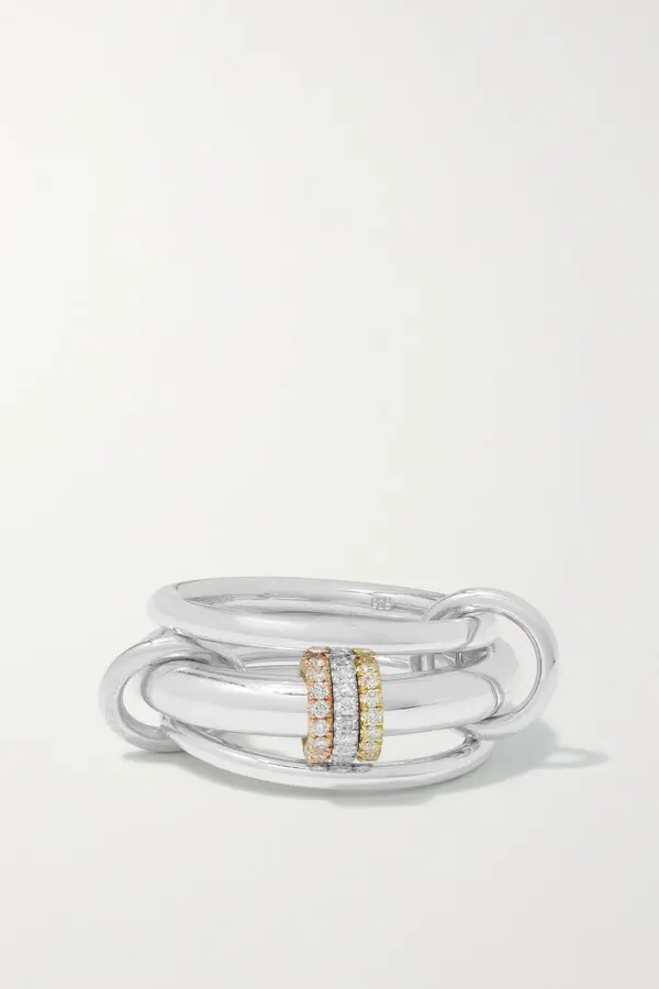 SPINELLI KILCOLLIN Gemini Diamond Ring Set - Silver