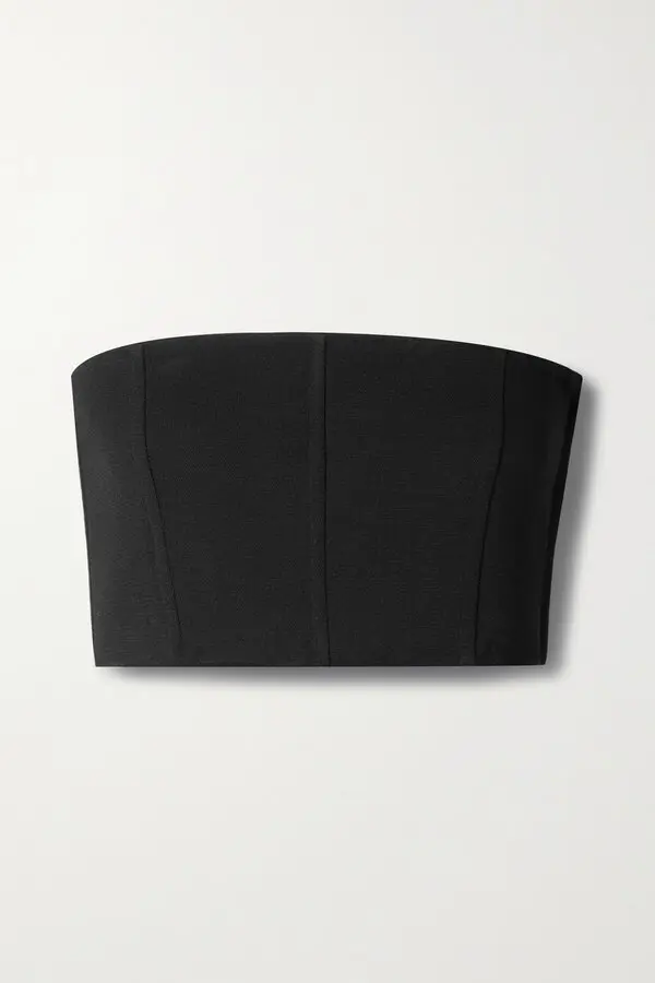 THE ROW Hilde Wool-blend Bandeau Top - Black