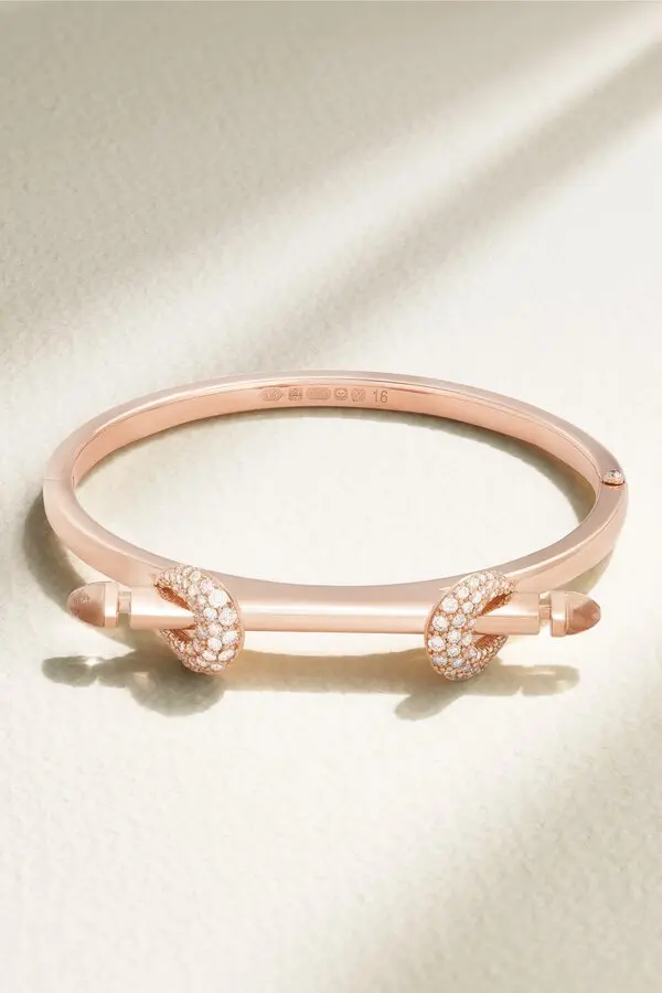 ANANYA Chakra Icon Diamond And Quartz Bangle - Gold