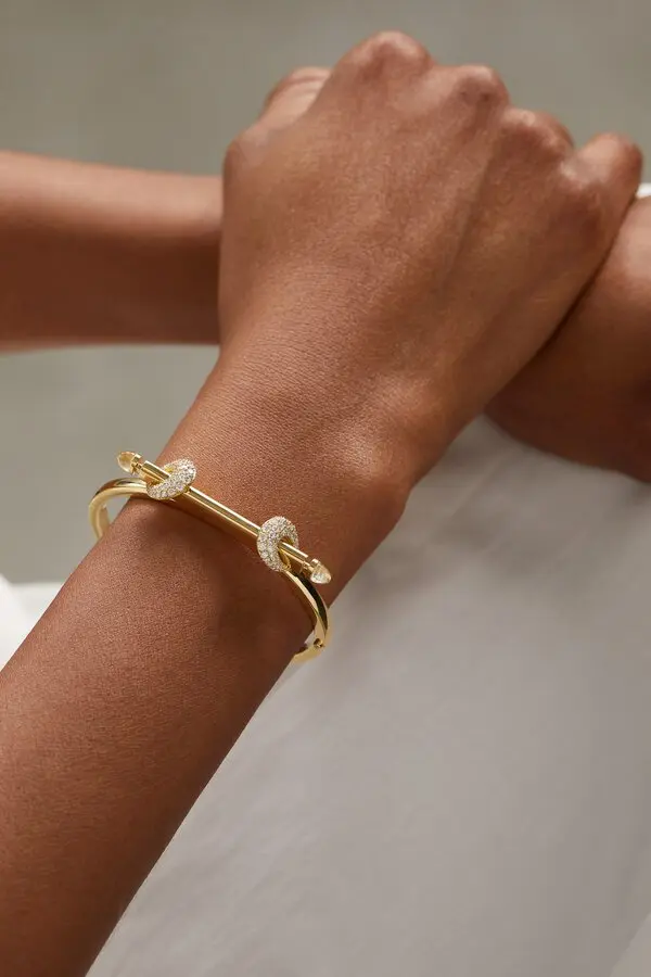 ANANYA Chakra Icon 18-karat Diamond And Quartz Bangle