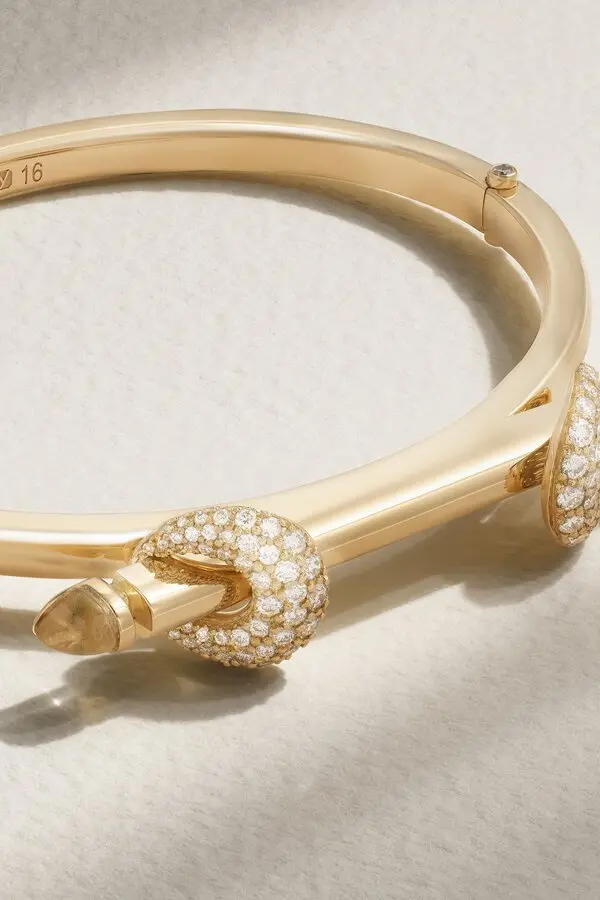 ANANYA Chakra Icon 18-karat Diamond And Quartz Bangle