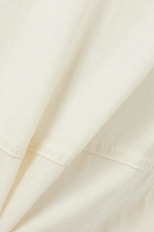 Acne Studios Cotton And Linen-blend Wide-leg Trousers With Frayed Trims