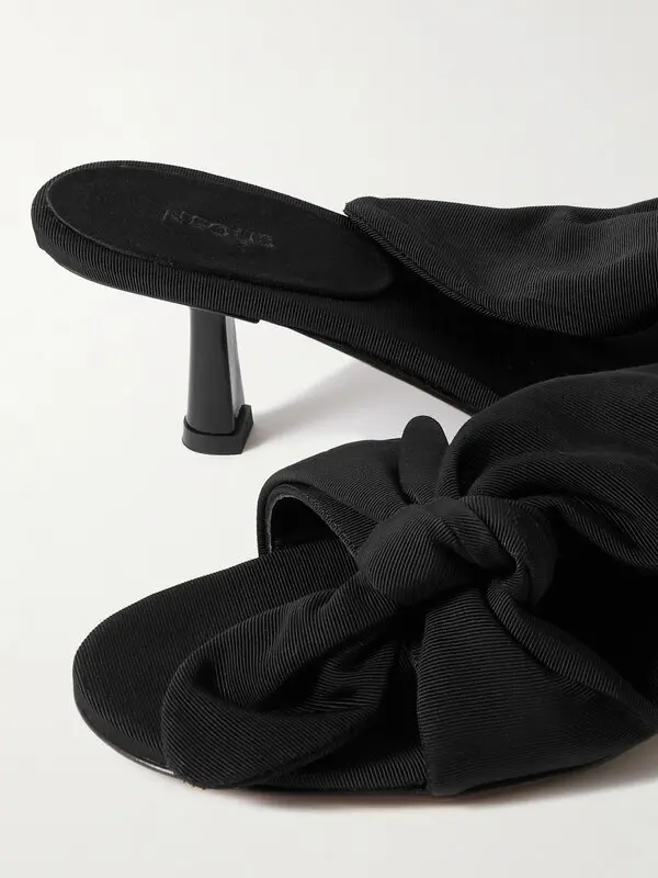 NEOUS Diana Bow-detailed Grosgrain Kitten Heel Sandals