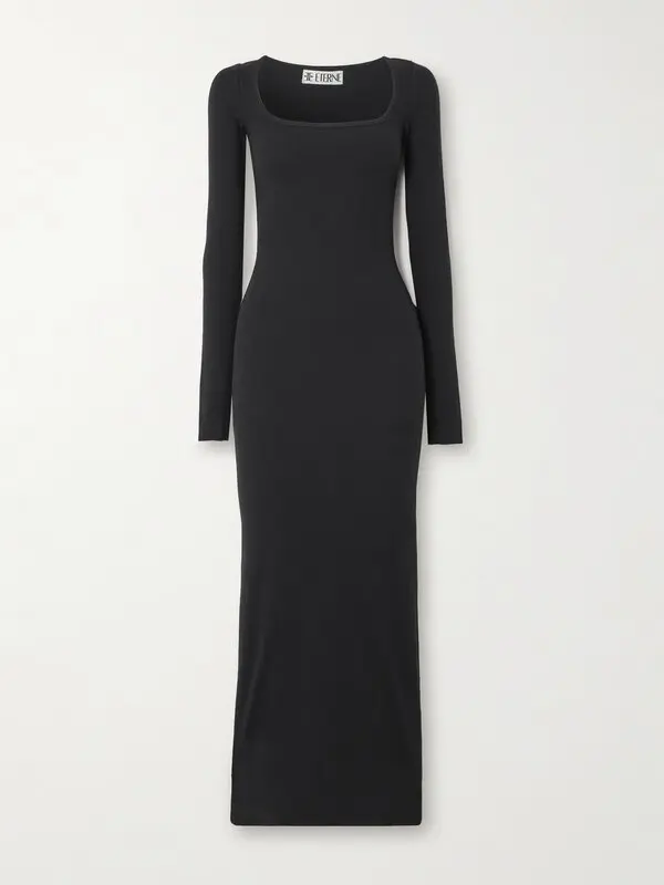 Eterne Ribbed Stretch-jersey Maxi Dress - Black