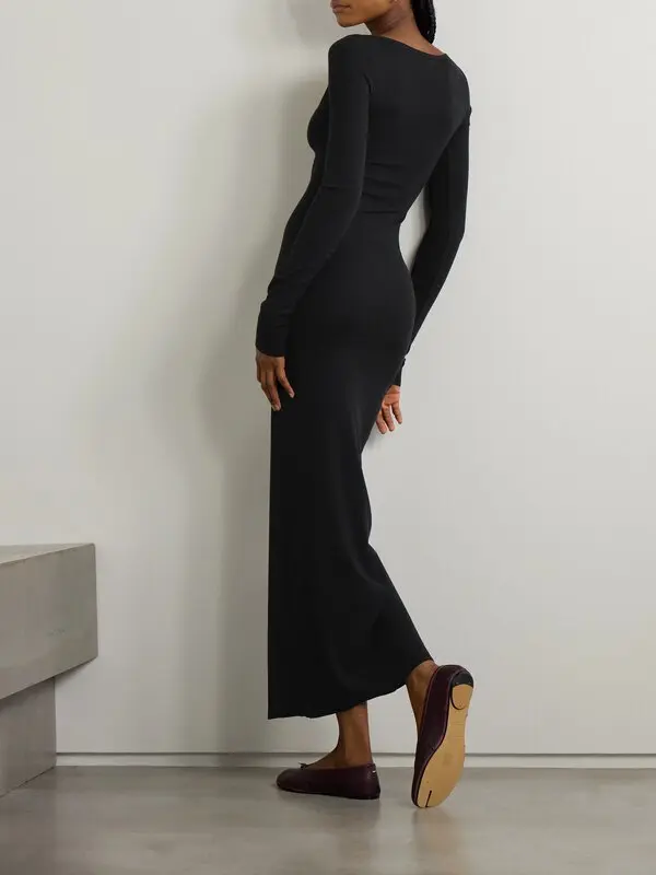 Eterne Ribbed Stretch-jersey Maxi Dress - Black