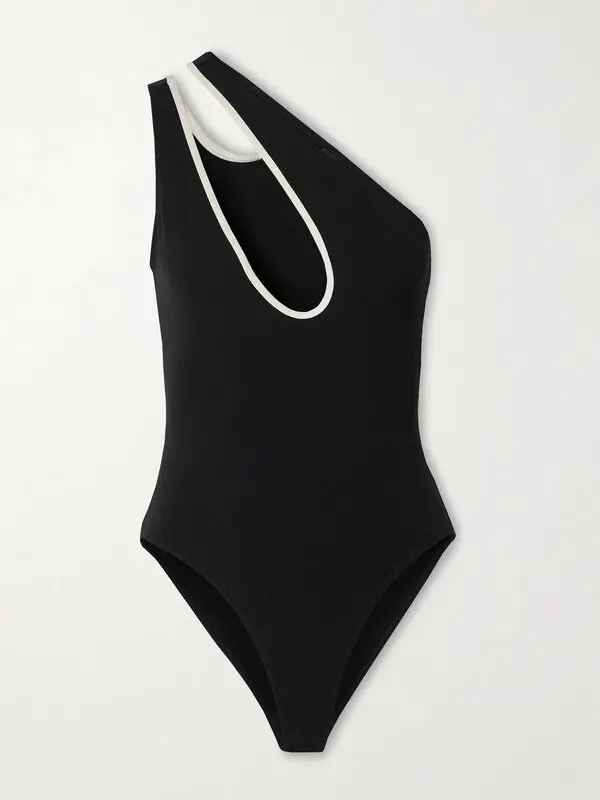 Lisa Marie Fernandez Net Sustain One-shoulder Swimsuit - Black