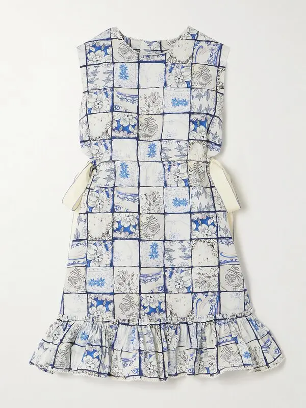 Agua Bendita Net Sustain Sucré Porcelana Floral-print Mini Dress - Blue