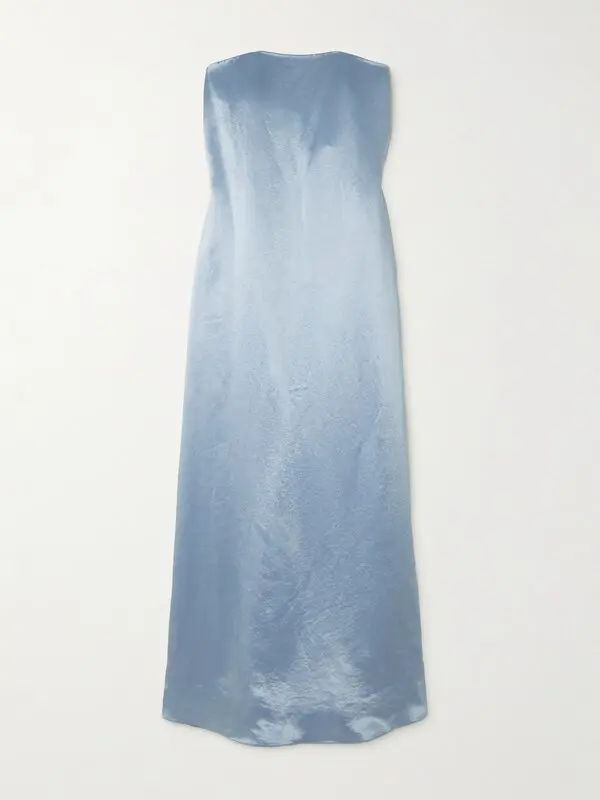 ABADIA Diana Strapless Hammered-satin Gown