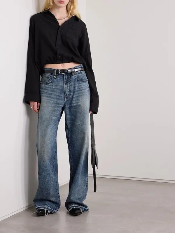R13 D'arcy Distressed Wide-leg Jeans