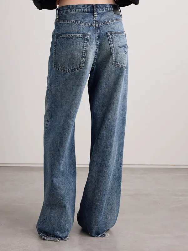 R13 D'arcy Distressed Wide-leg Jeans