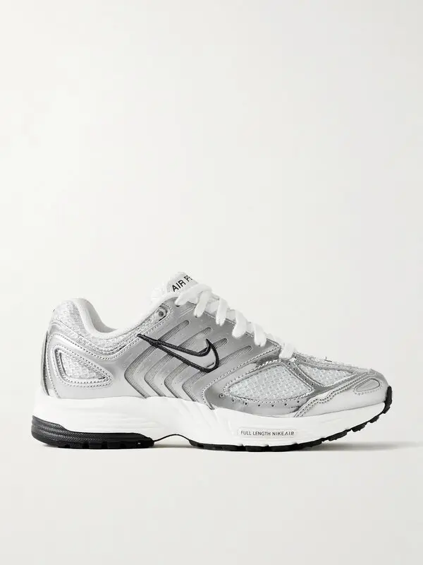 Nike Air Pegasus 2k5 Metallic Leather And Mesh Sneakers
