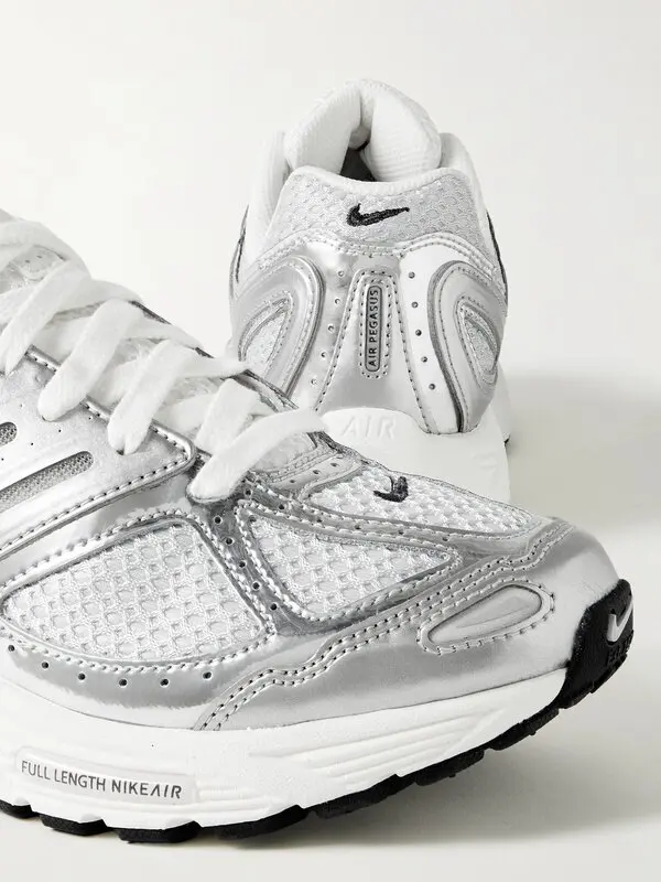 Nike Air Pegasus 2k5 Metallic Leather And Mesh Sneakers