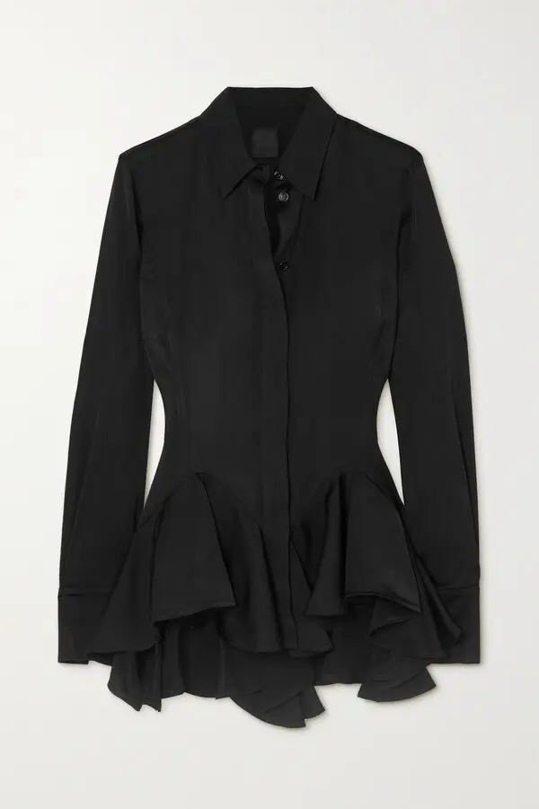 Givenchy Ruffled Satin-crepe Shirt