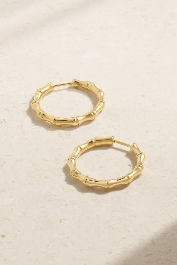 ANITA KO Bamboo 18-karat Hoop Earrings - Gold
