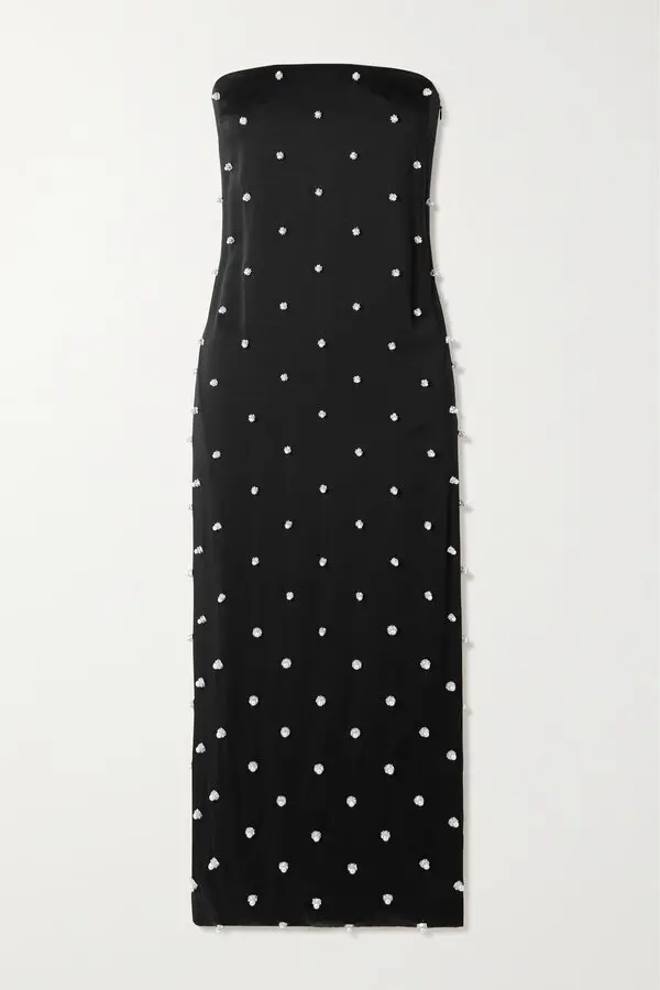 Givenchy Embellished Crepe Midi Dress - Black