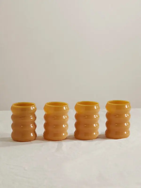 SOPHIE LOU JACOBSEN Ripple Set Of Four Glasses - Yellow