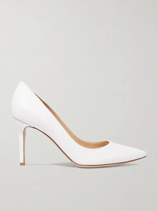 GIANVITO ROSSI 85 Leather Pumps - White
