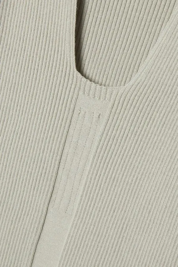 Rick Owens Ribbed Wool Cut-out Knit Top
