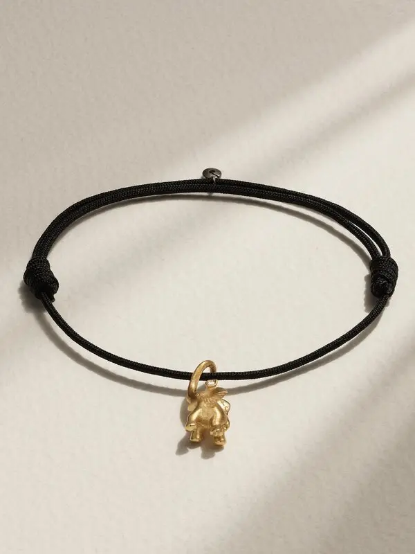 OLE LYNGGAARD COPENHAGEN My Little World 18-karat Gold And Rope Bracelet - Black