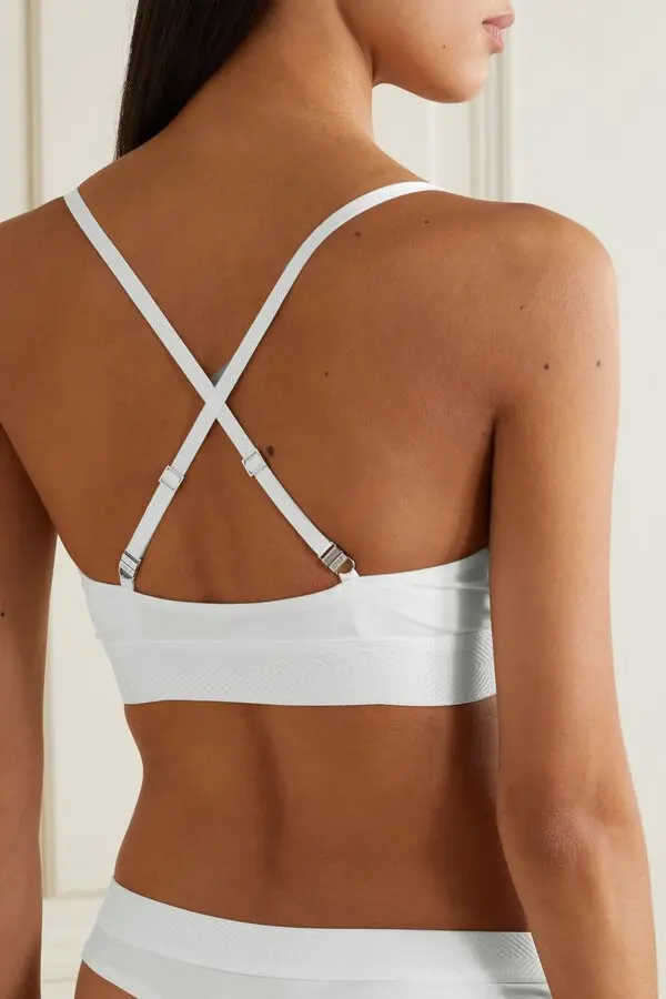CDLP Net Sustain Stretch-tencel Lyocell Soft-cup Triangle Bra - White