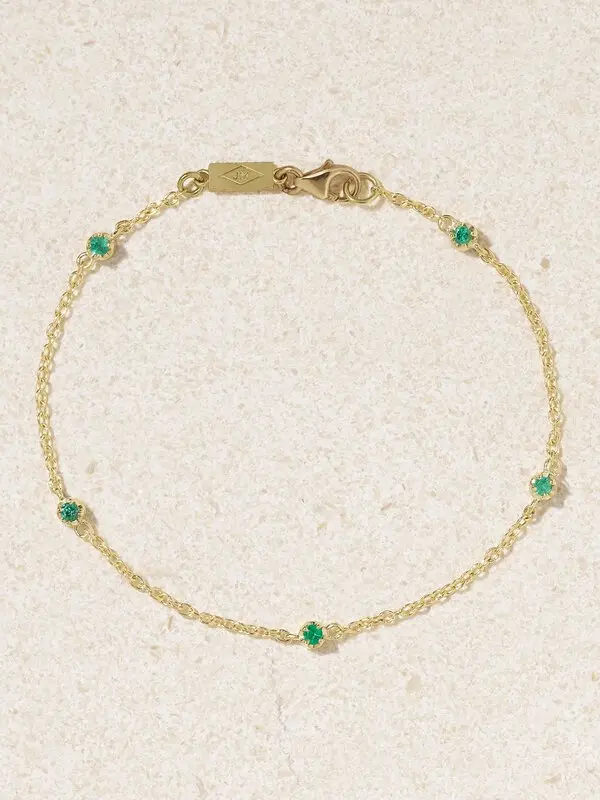 JENNIFER MEYER 18-karat Emerald Bracelet