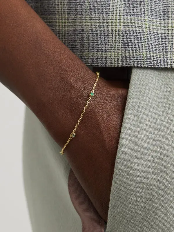 JENNIFER MEYER 18-karat Emerald Bracelet