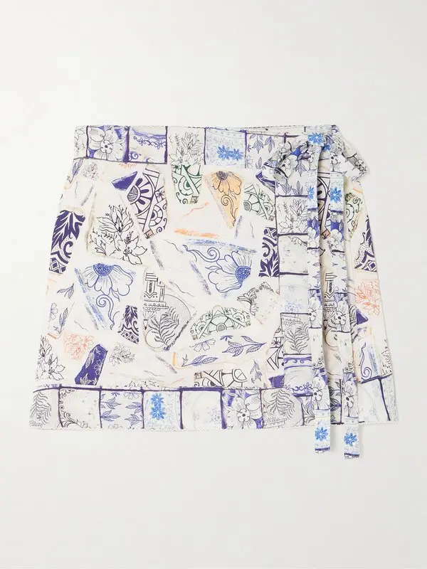 Agua Bendita Net Sustain Luna Porcelana Printed Tencel™ Lyocell Pareo - Blue