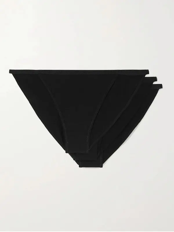 CDLP Net Sustain Set Of Three Tencel Lyocell-blend Briefs - Black
