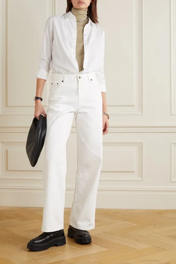 THE ROW Desio Ribbed Silk Turtleneck Top