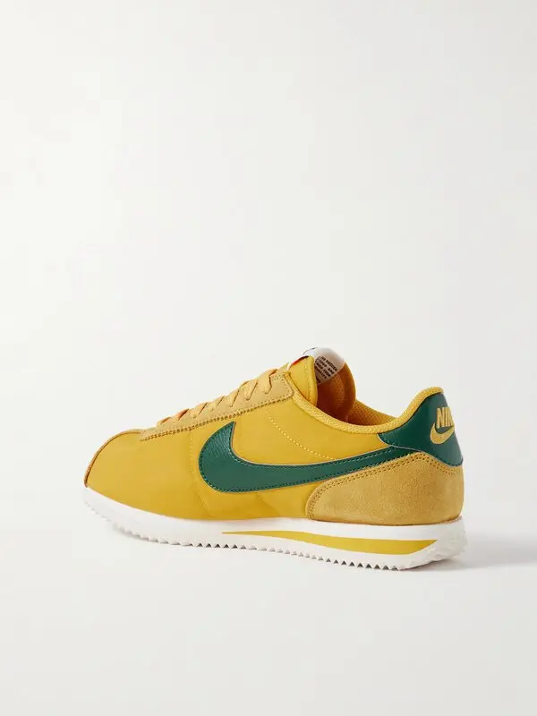 Nike Cortez Leather And Suede-trimmed Sneakers - Yellow