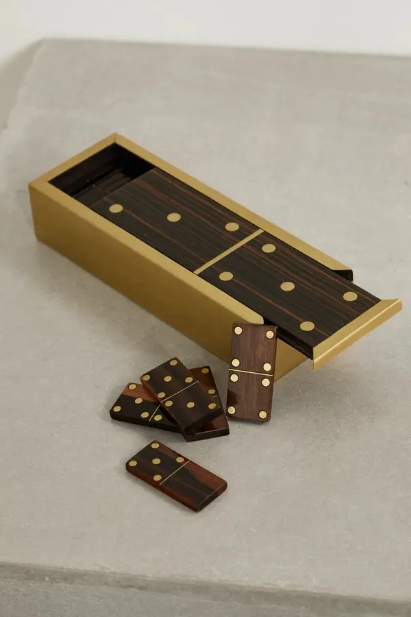 L'Objet Deco Wood And Brass Dominoes Set - Gold