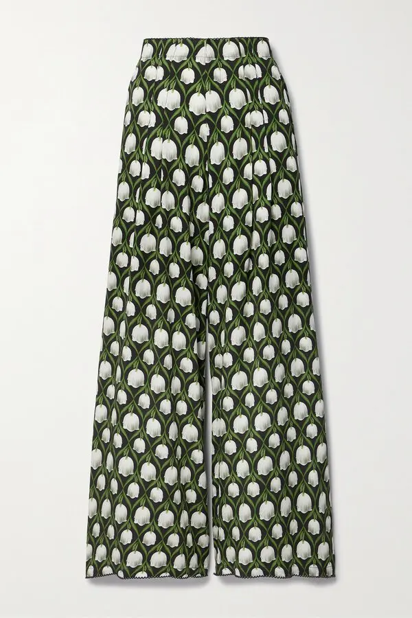 Agua Bendita Piñon Floral-print Wide-leg Pants - Multi