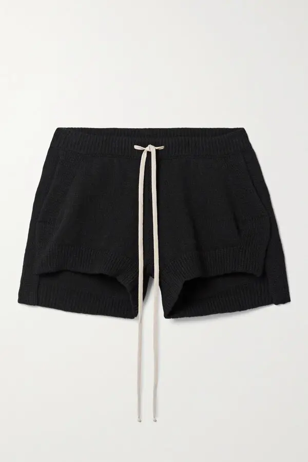 Rick Owens Cashmere-blend Loose Fit Shorts - Black
