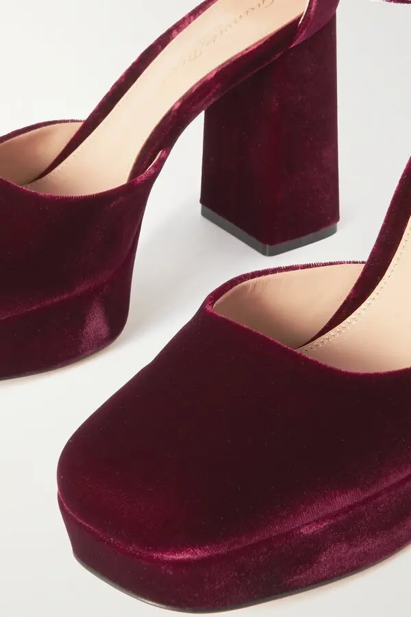 GIANVITO ROSSI Vian 100 Velvet Platform Pumps